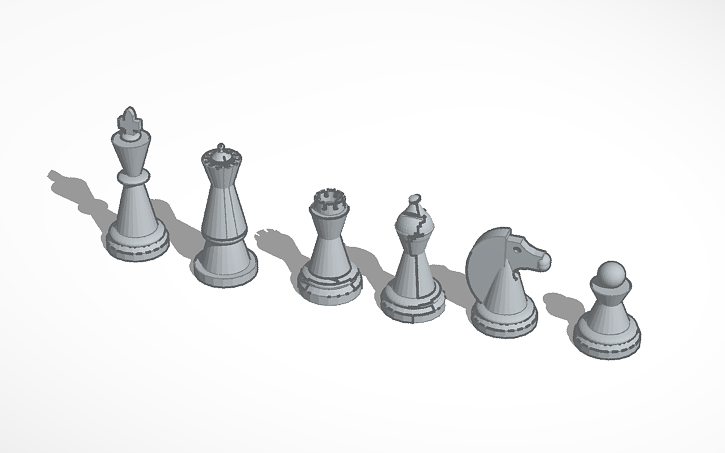 3D design Chess Set - Tinkercad