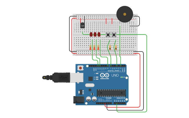 Circuit design Temperature Circuit | Tinkercad