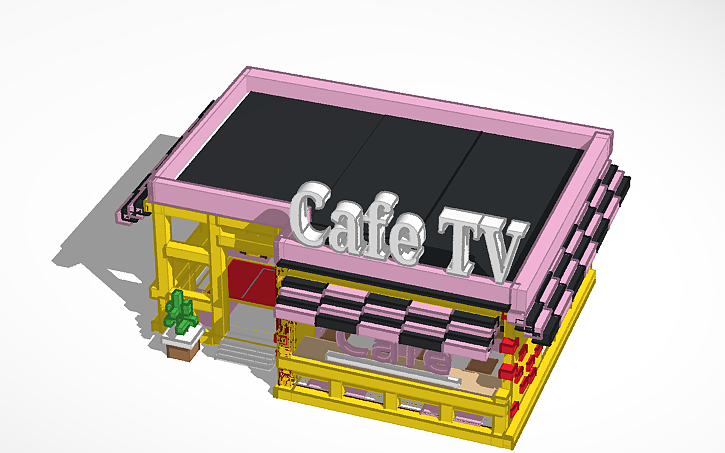 3D design TV Cafe - Tinkercad