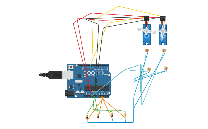 Circuit design Solar Tracker - Tinkercad