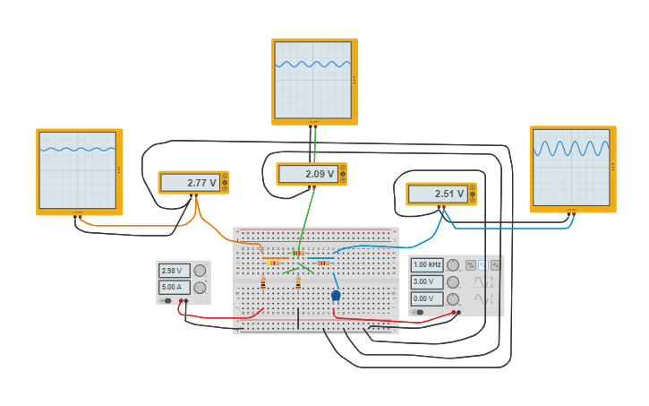 Circuit design AC Node Voltage - Tinkercad