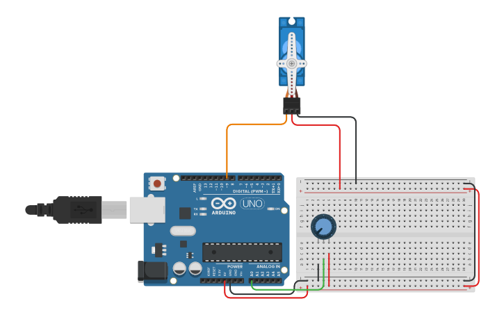 Circuit design Potenciometro | Tinkercad