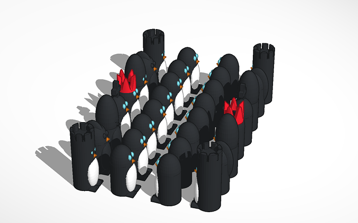 3D design Penguin Chess set | Tinkercad