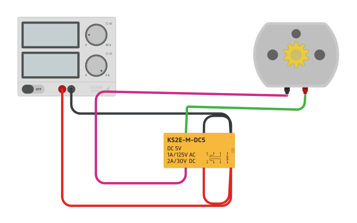Circuit Design 單relay控制馬達 Tinkercad