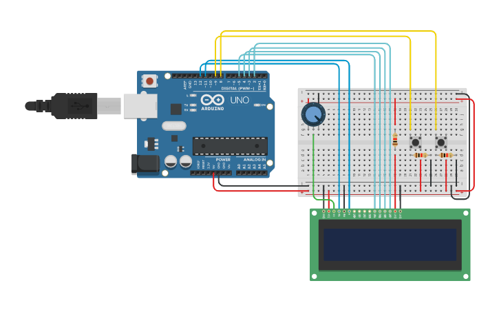 Circuit design Stopwatch - Tinkercad