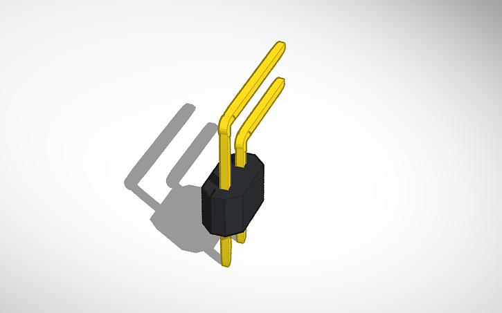 3D design PinHeader_2x1_2.54_horizontal - Tinkercad
