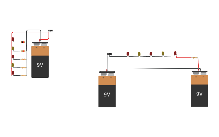 Circuit design circuito em serie e em paralelo 9 ano A - Tinkercad