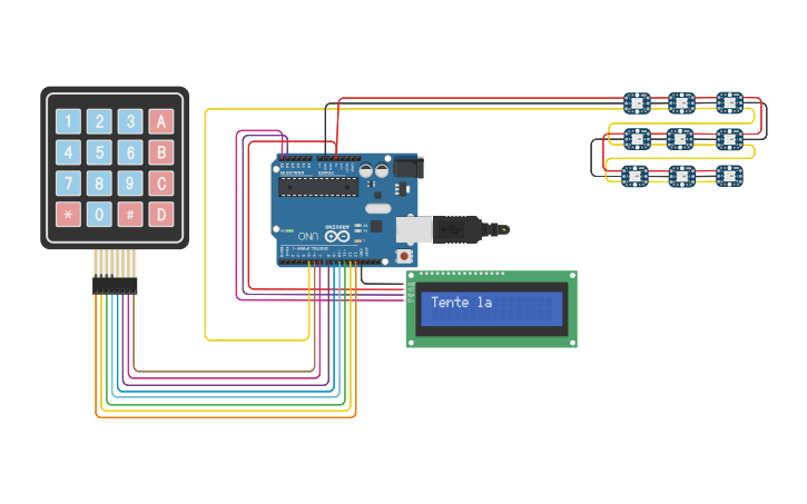 Circuit design NEO PIXEL - Tinkercad