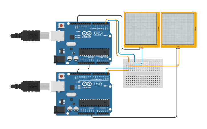 Circuit Design Serial Communication Tinkercad