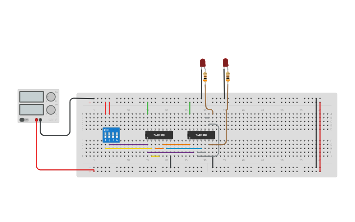 Circuit design Half subtractor using NAND gates | Tinkercad