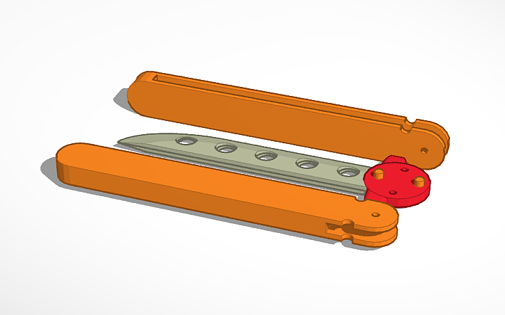 3D design working butterfly / balisong knife - Tinkercad