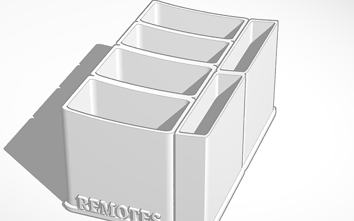 3D design Remote Control Tidy / Caddy / Holder - Tinkercad
