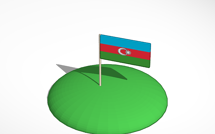 3D design AZERBAIJAN FLAG - Tinkercad