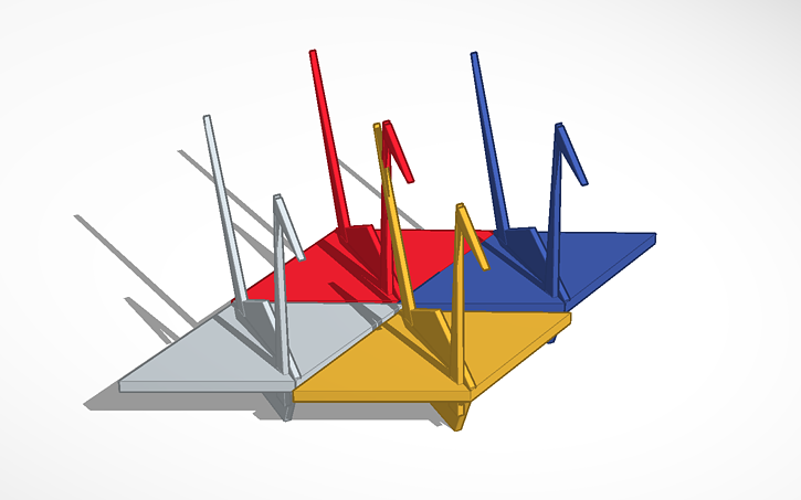 3D design Paper Crane Posse | Tinkercad