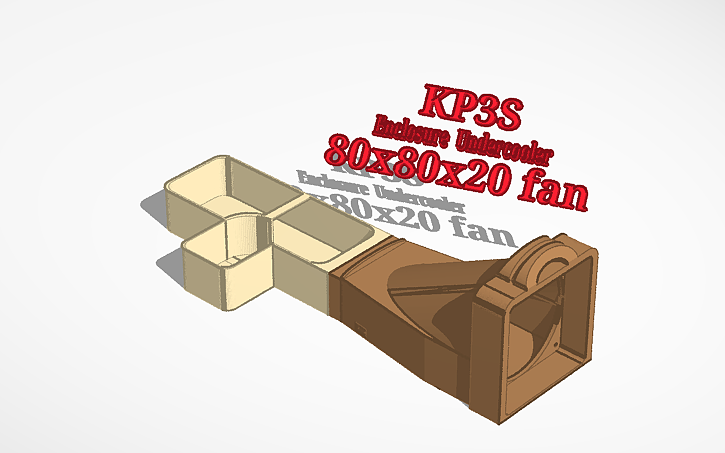 3D design Kingroon KP3S enclosure 80mm fan intake - Tinkercad