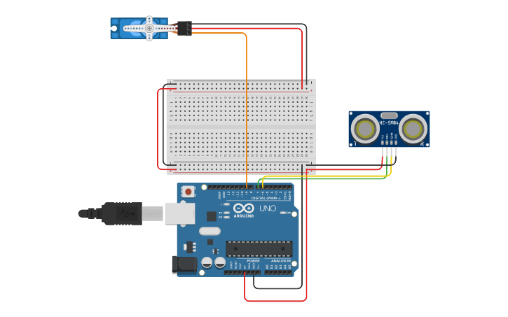Circuit design Projeto 1ª fase CEE Smart Bin - Tinkercad
