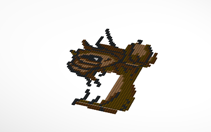 3D design Groot pixel art - Tinkercad