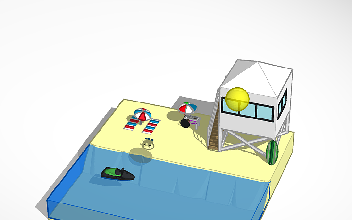 3D design Beach - Tinkercad