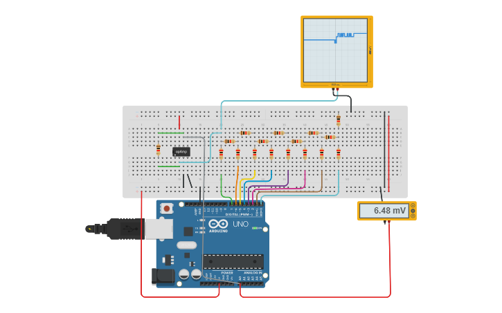 Circuit design R2R - Tinkercad