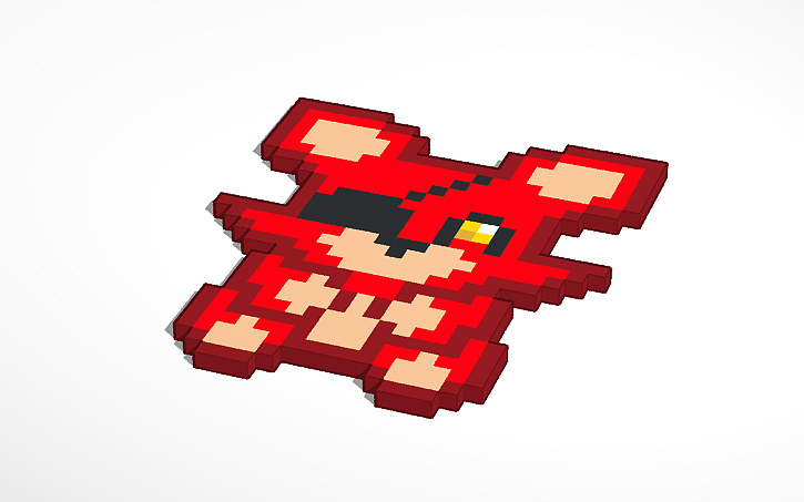 3D design foxy pixel art | Tinkercad