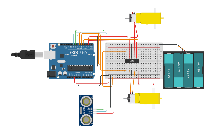 Circuit design Obstacle avoidance car - ultrasonic sensor and motor ...