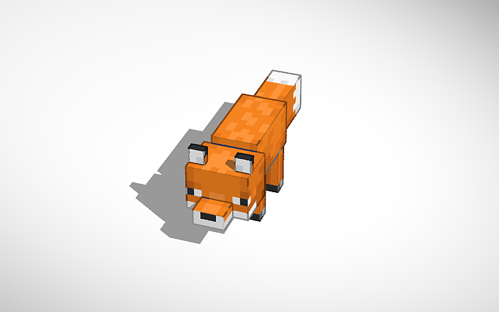 3D design Minecraft Fox / Tilki - Tinkercad