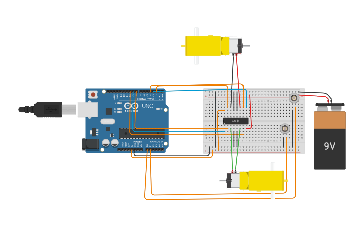 Circuit design Seguidora de Linha - Tinkercad