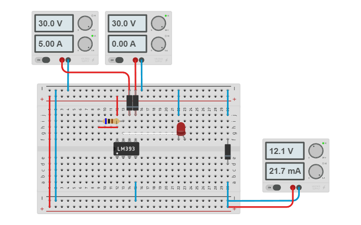 Circuit design Comparator | Tinkercad