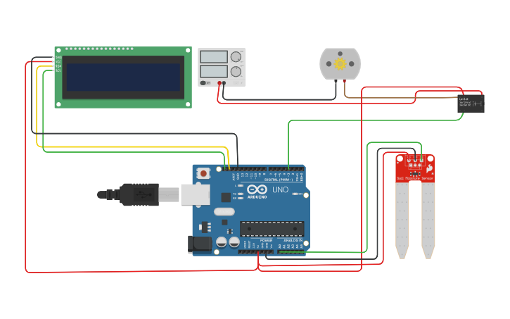 Circuit design Soil moisture sensor - Tinkercad Circuit design Soil moisture sensor - Tinkercad