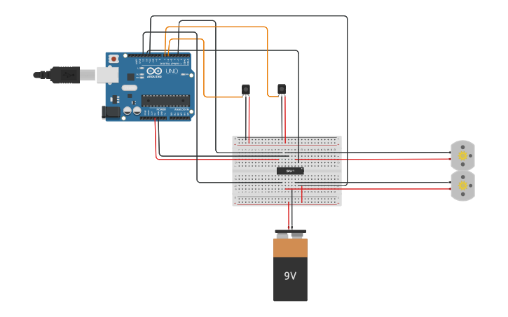 Circuit design Branchement capteurs | Tinkercad