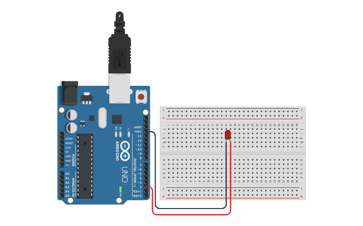 Circuit design Blinking LED Light - Tinkercad