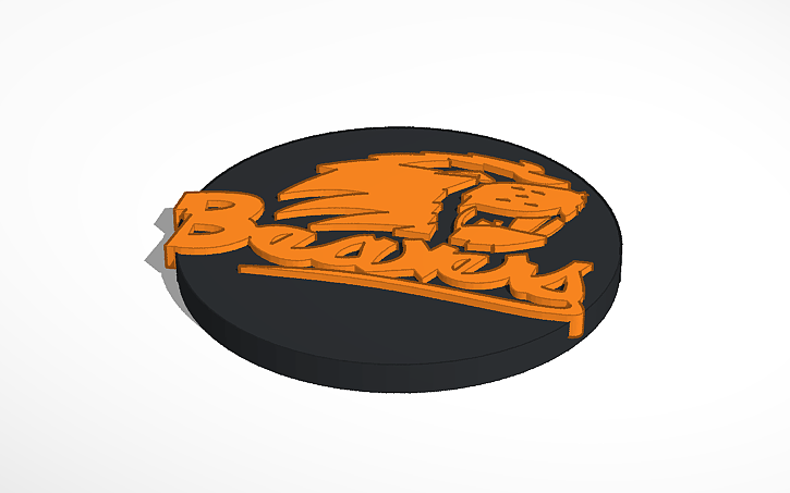 3D design Beaver Logo (Dual Color - Tinkercad