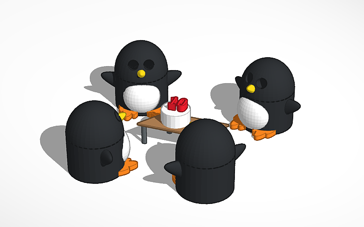 3D design Penguins Celebrating Tinkercad's 10th Birthday | Tinkercad
