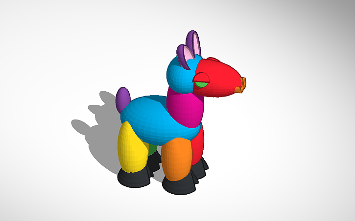 3D design confetti llama | Tinkercad