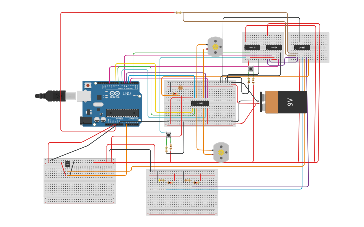 Circuit design Motores y Sensores Tarea 3 | Tinkercad