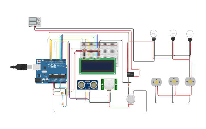 Circuit Design Smart Building Monitoring System Tinkercad