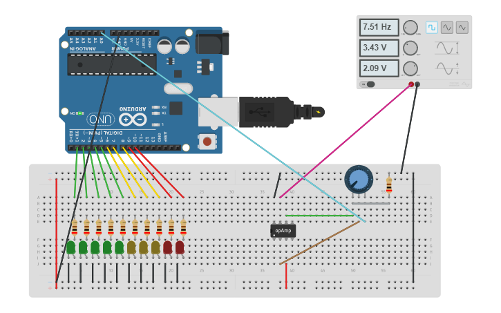 Circuit design Projeto dos LED - Não Terminado | Tinkercad
