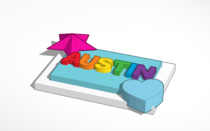 3D design Austin Name Frame | Tinkercad