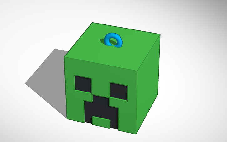 3d Design Creeper Head Ornament Tinkercad