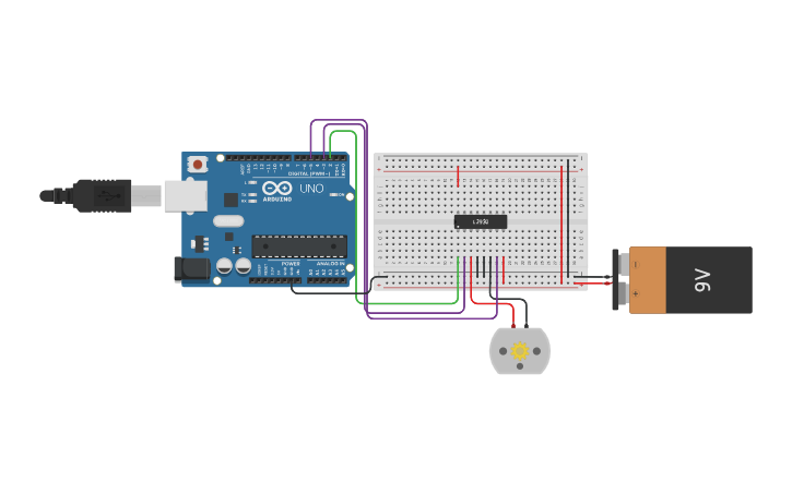 Circuit design motor1 | Tinkercad