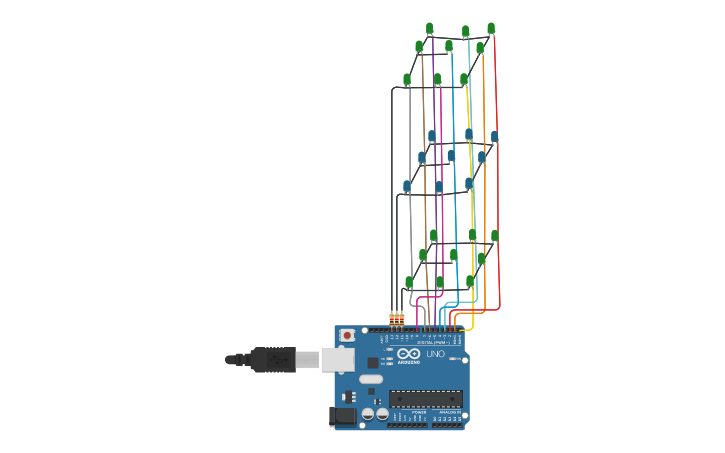 Circuit Design Cubos De Leds Funcional Tinkercad