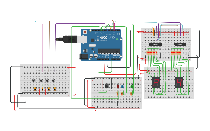 Circuit design Air conditioning system - Tinkercad
