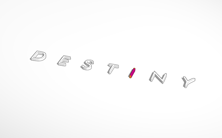 3D design Destiny Logo - Tinkercad
