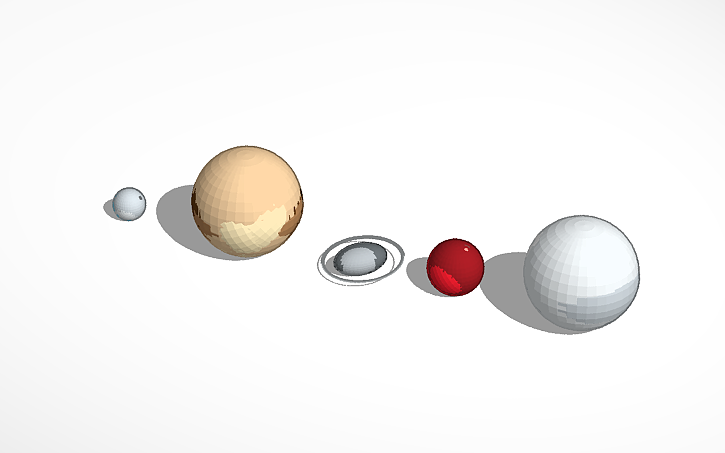 3D design The 5 Major Dwarf Planets - Tinkercad