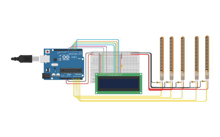 Circuit design Smart GLOVE - Tinkercad