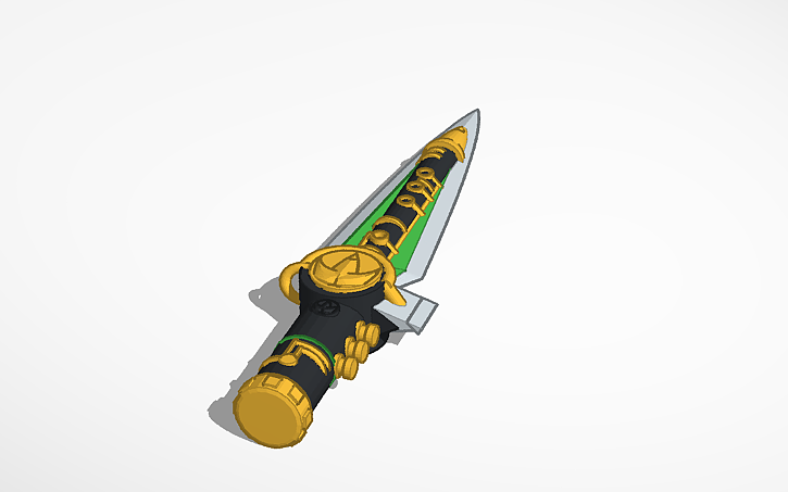 3D design Power Rangers green ranger dragon flute - Tinkercad