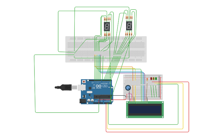 Circuit design EX2 : TP2 Objets Connectés:Traffic lights | Tinkercad