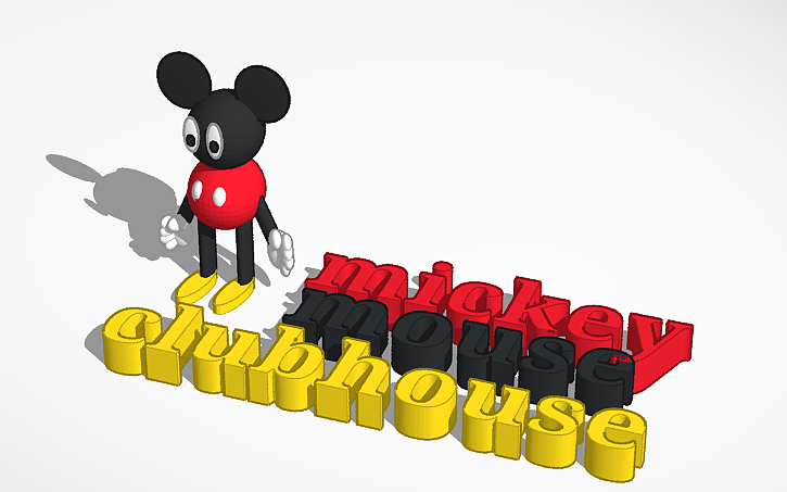 3D design Mickey Mouse - Tinkercad