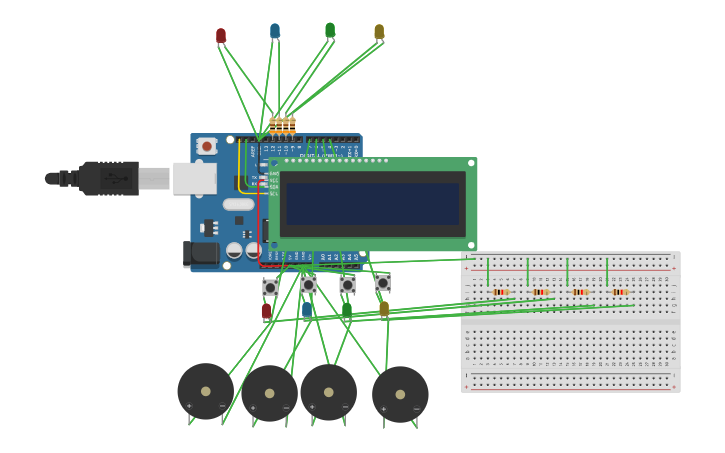 Circuit design QUIZ BUZZER - Tinkercad