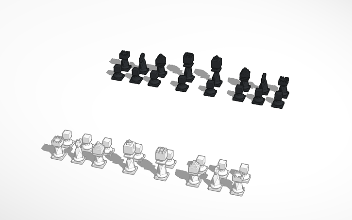 3D design Square-Based Chess Pieces | Tinkercad
